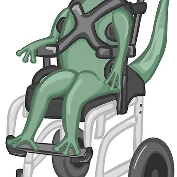 "Green Lizard in White Wheelchair/Tilt In Space Chair" Sticker for Sale ...