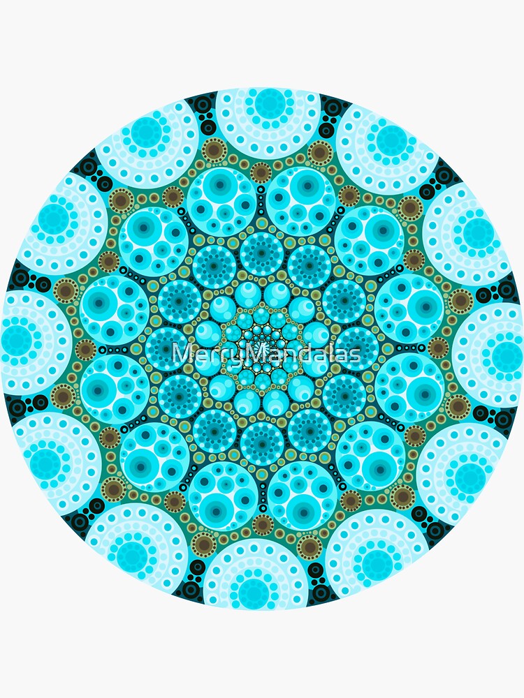 "Turquoise Mandala Design - Blue-Green" Sticker for Sale by ...