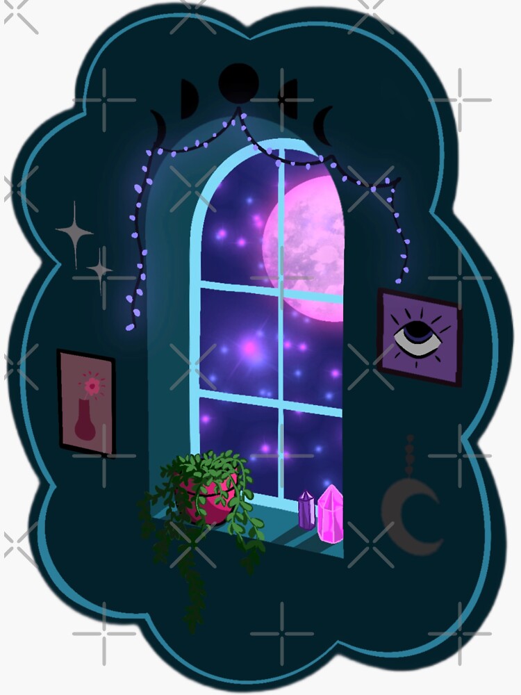 "magical kawaii window" Sticker for Sale by hgrasel | Redbubble