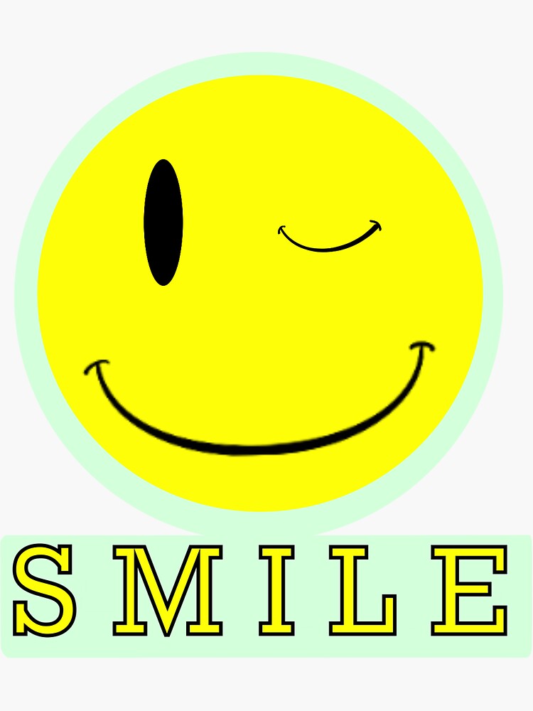 "Winking Happy Smiley Face SMILE Sticker" Sticker for Sale by ejin730 ...