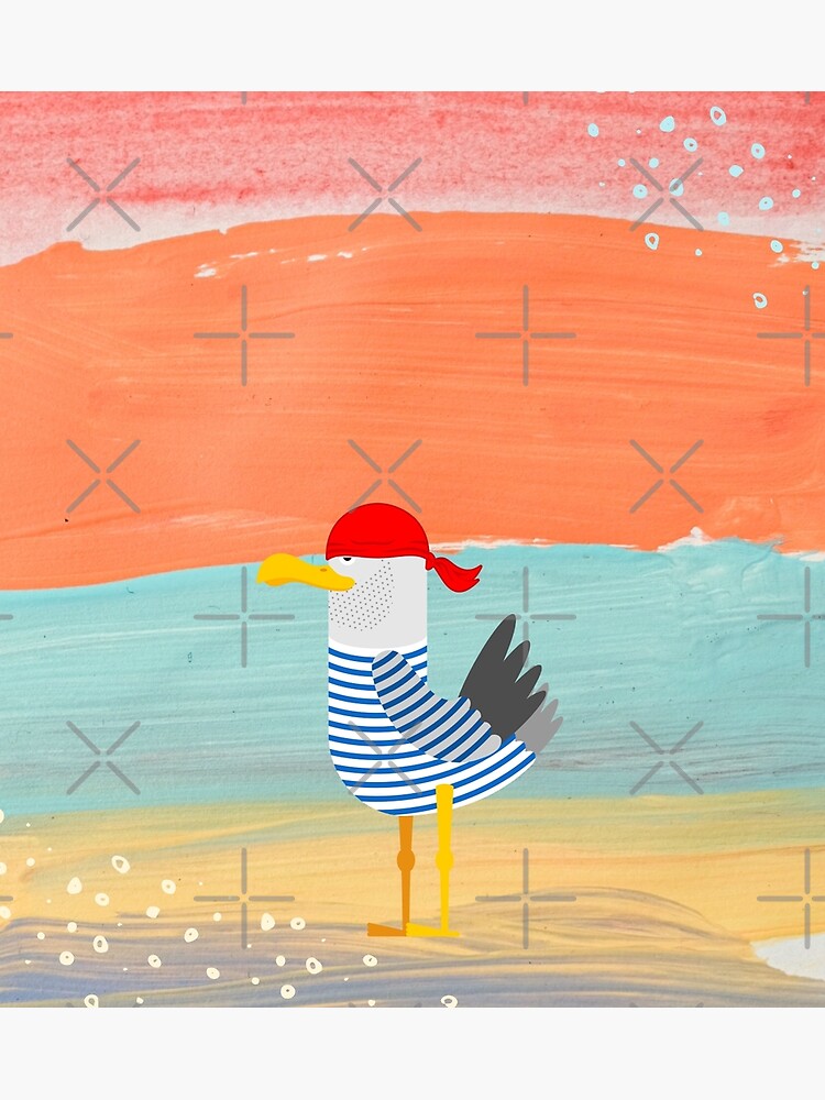"Seagull pirate." Poster for Sale by Art-Vibrations | Redbubble