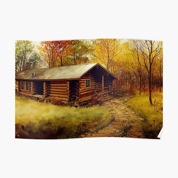 "The Old Cabin" Poster for Sale by kthomasdesigns | Redbubble
