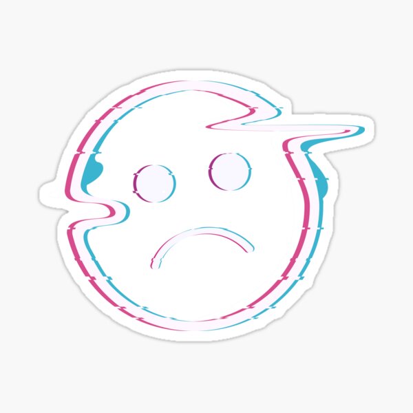 "Sad Boi Pink Aesthetic Vaporwave Sadboi Sad Face Glitch Art" Sticker ...