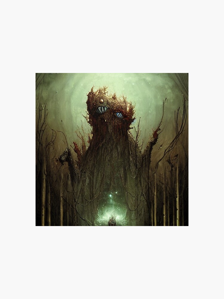 "An ominous eldritch forest landscape" Sticker for Sale by AImatte ...