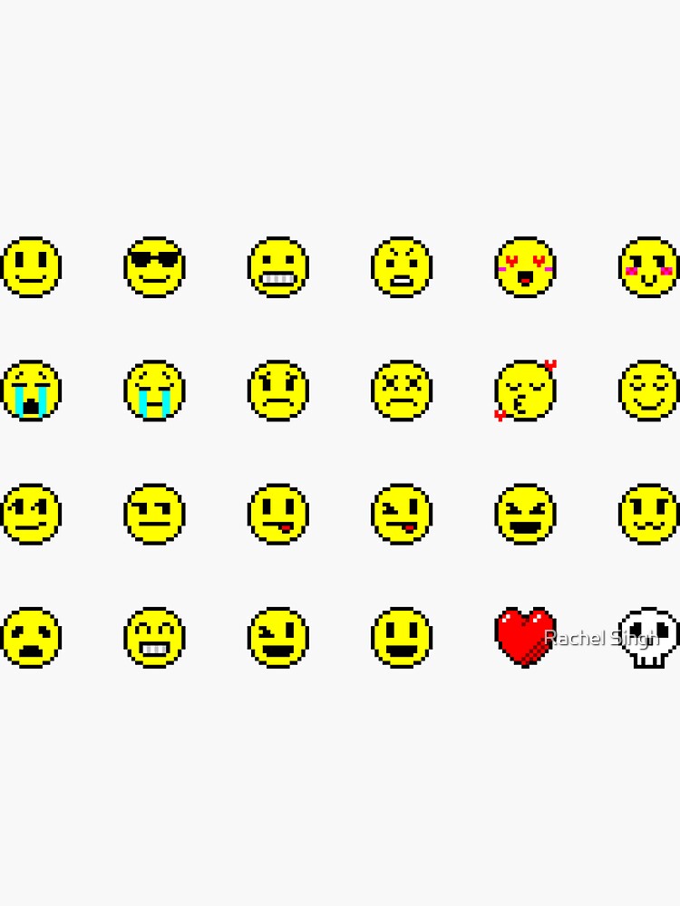 "Retro style old computer emojis" Sticker for Sale by Rachel Singh ...