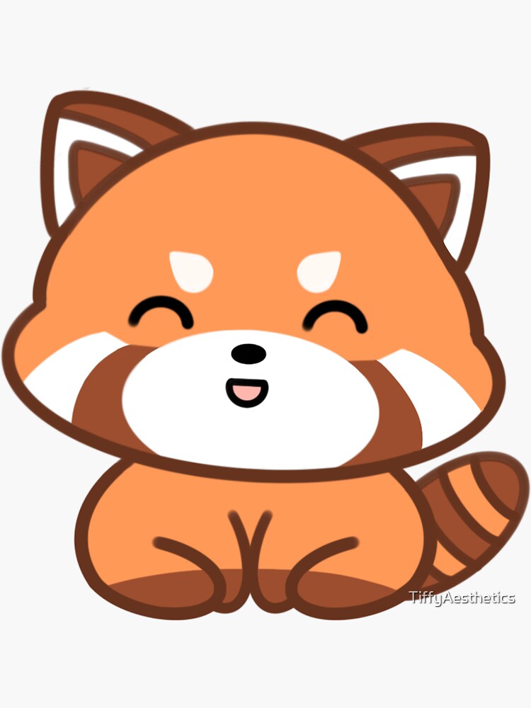 "Kawaii Red Panda" Sticker for Sale by TiffyAesthetics | Redbubble