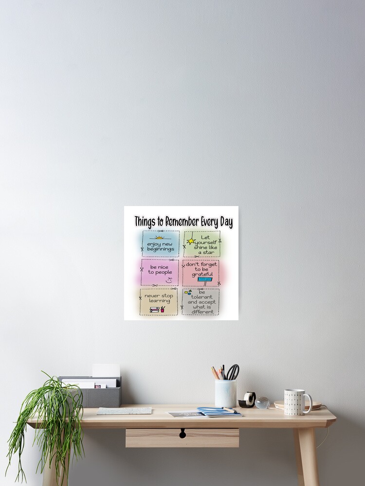 "Things to remember every day" Poster for Sale by jennstore | Redbubble