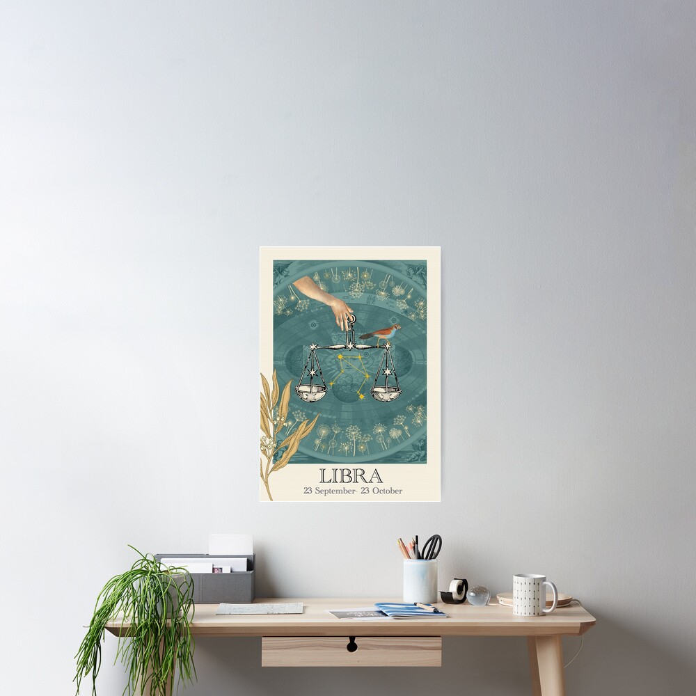 "Libra zodiac sign" Poster for Sale by sidonieblondel | Redbubble
