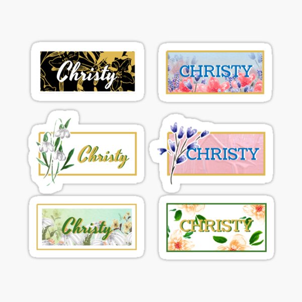 "Christy name sticker for hydro flask, name sticker image, sticker pack ...