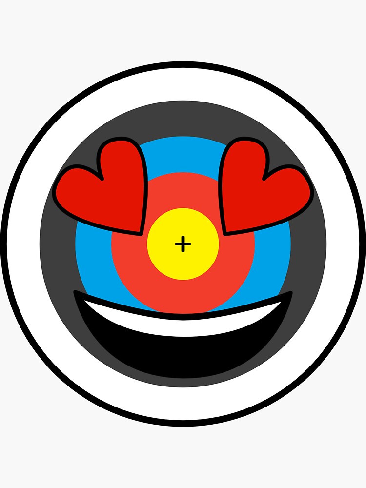 "Happy Heart Love Archery Target Emoji" Sticker for Sale by bashout ...
