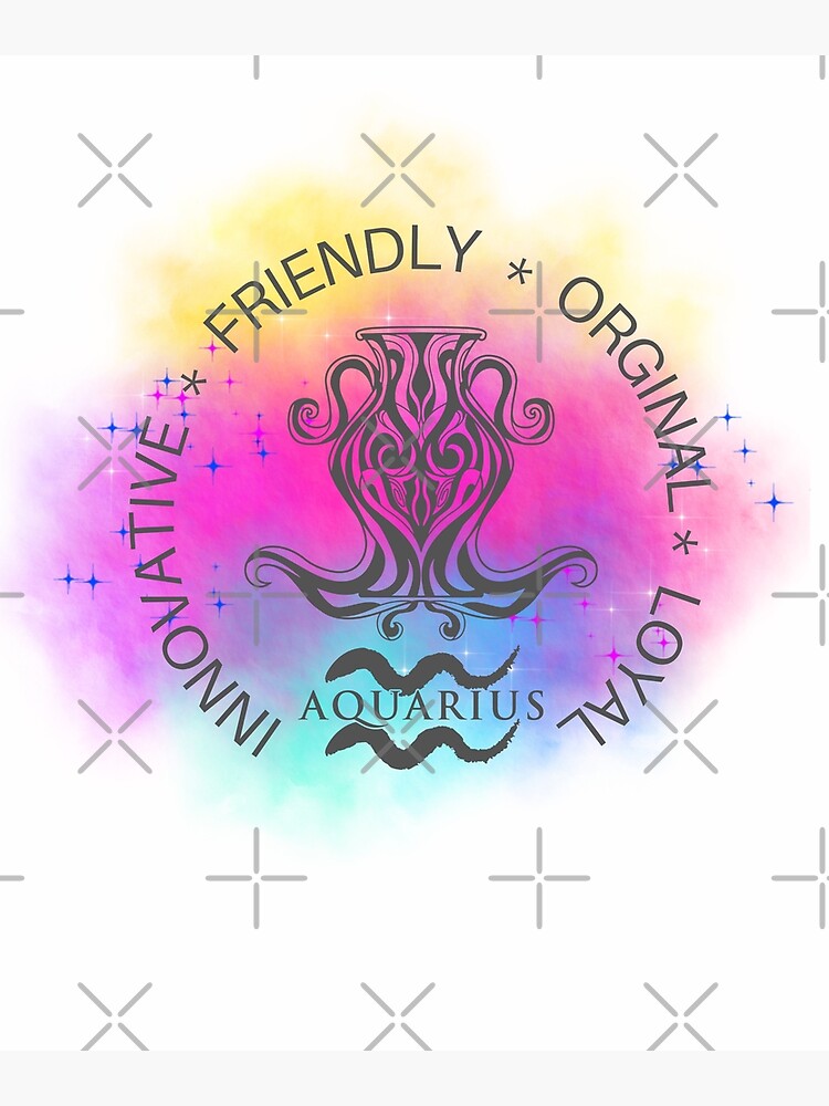 " Aquarius Zodiac traits rainbow background" Poster for Sale by ...