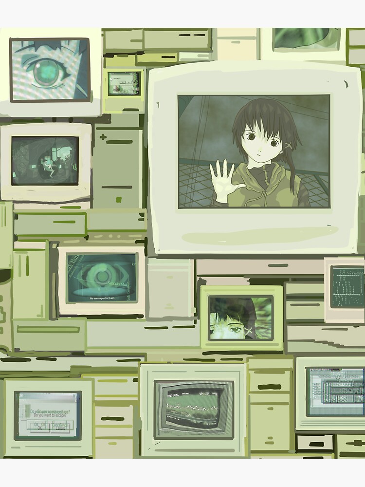 "anime poster vintage computers serial experiments lain print" Sticker ...