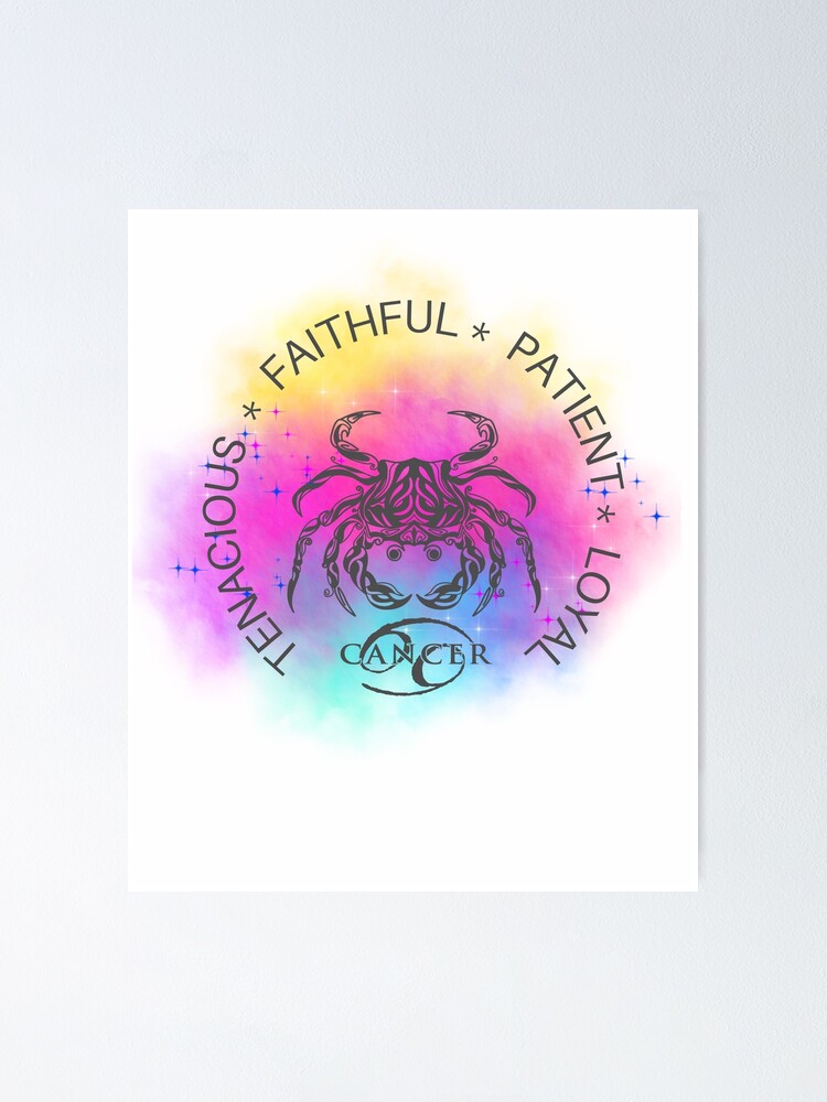 "Cancer Zodiac traits rainbow background" Poster for Sale by ...