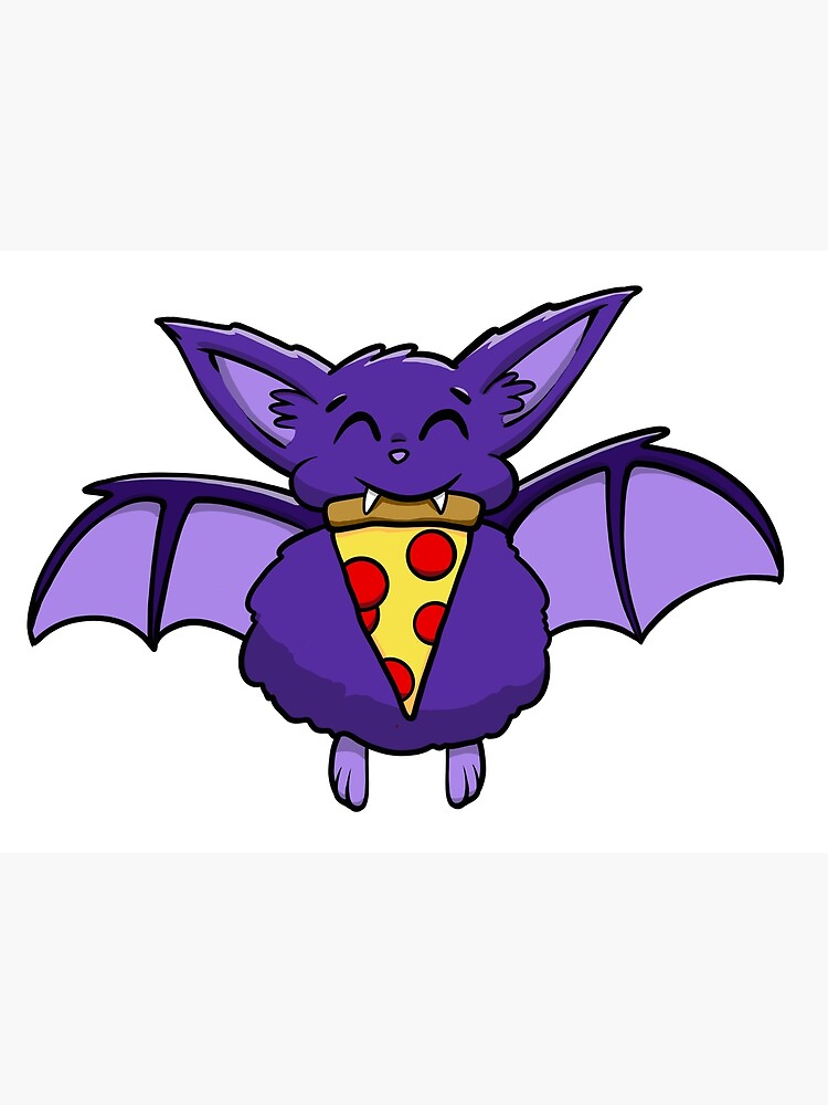 "Pizza Party Bat" Poster for Sale by RustyBucketInk | Redbubble