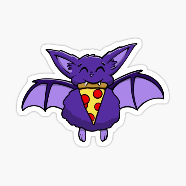 "Pizza Party Bat" Sticker for Sale by RustyBucketInk | Redbubble
