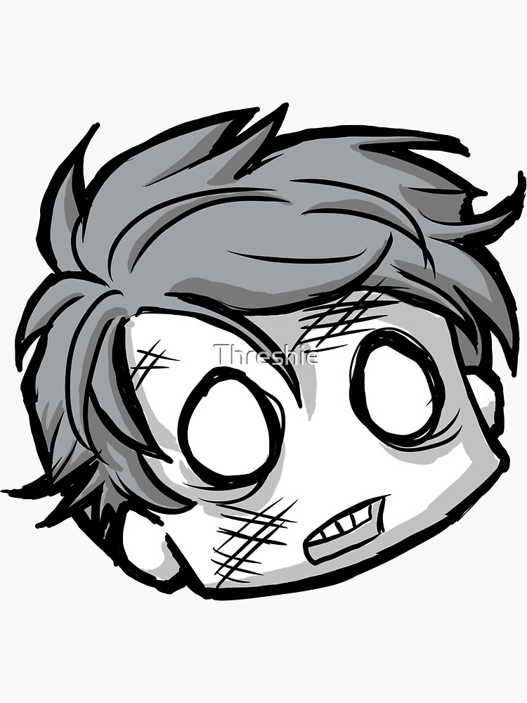 "Chibi Zombie Talking Head Grayscale" Sticker for Sale by Threshie ...
