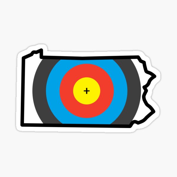 "Pennsylvania PA State Archery Target Outline Silhouette" Sticker for ...