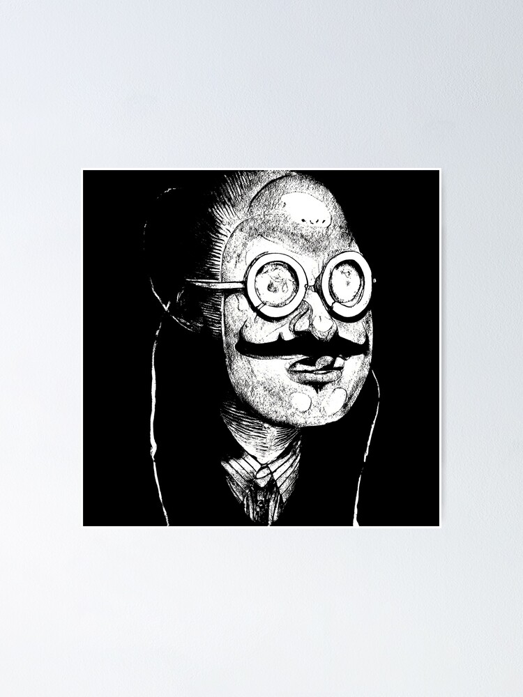 "Creepy Egg Man BW" Poster for Sale by bucketfiend | Redbubble