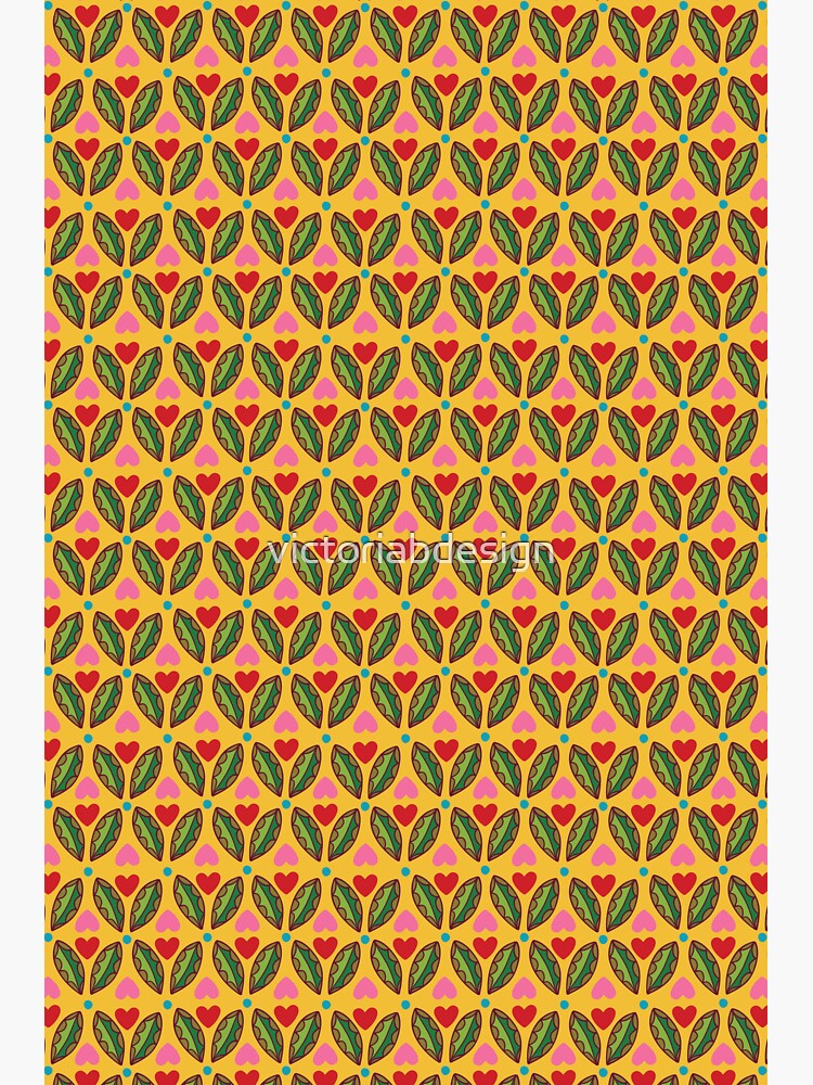 "Holly Leaf Hearts Christmas Holiday Stripe Pink Red Mint Emerald Green ...