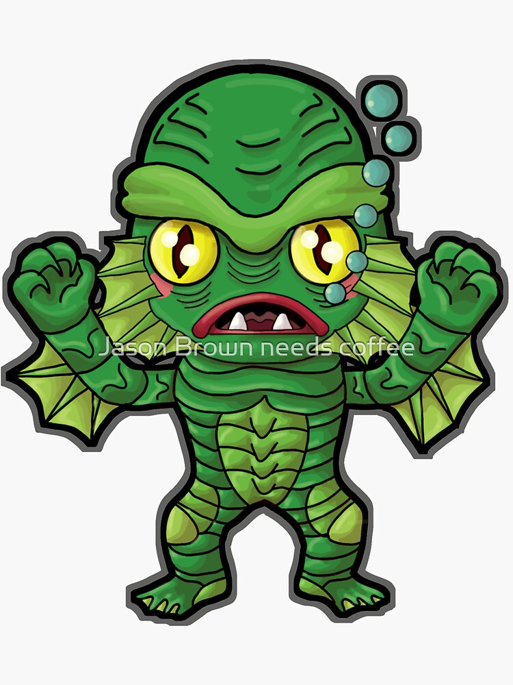 "Creature from the black lagoon " Sticker for Sale by brownpulp123 ...