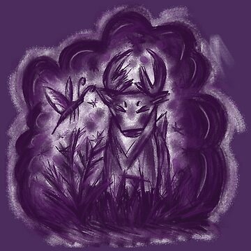 "Fuzzy Purple Buck" Poster for Sale by snowydeer | Redbubble