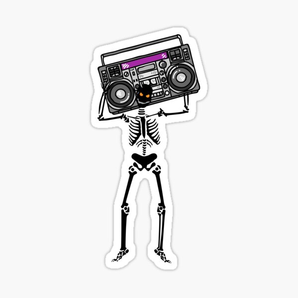 "Techno Skeleton With Boombox For Heavy Metal Musicians And Halloween ...