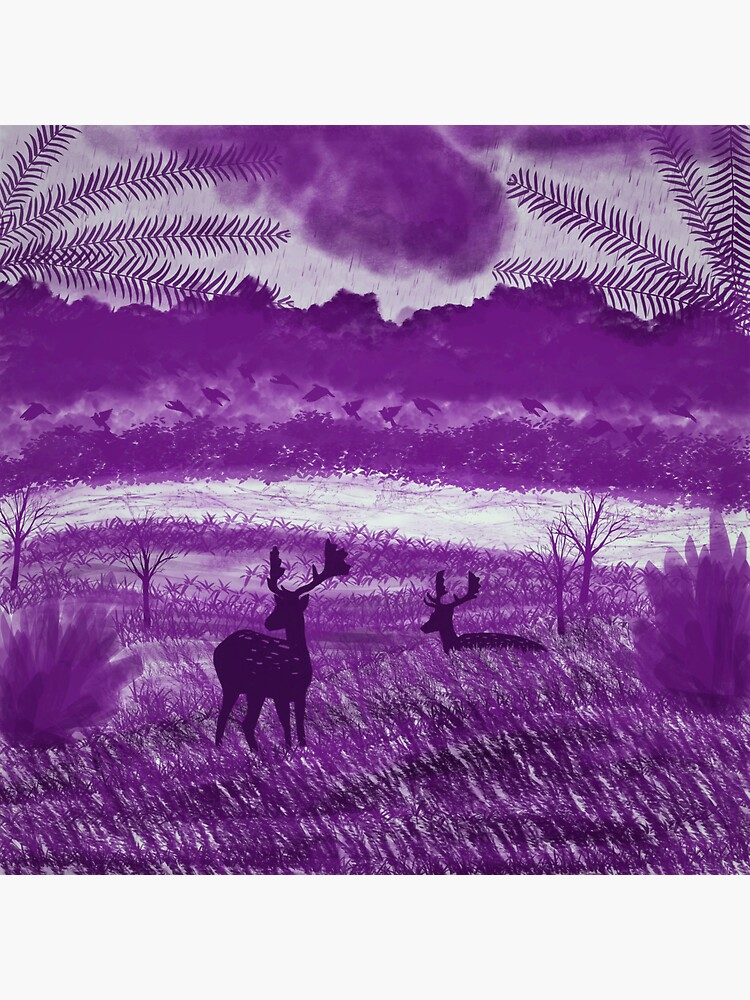 "Purple Fallow Deer " Sticker for Sale by snowydeer | Redbubble