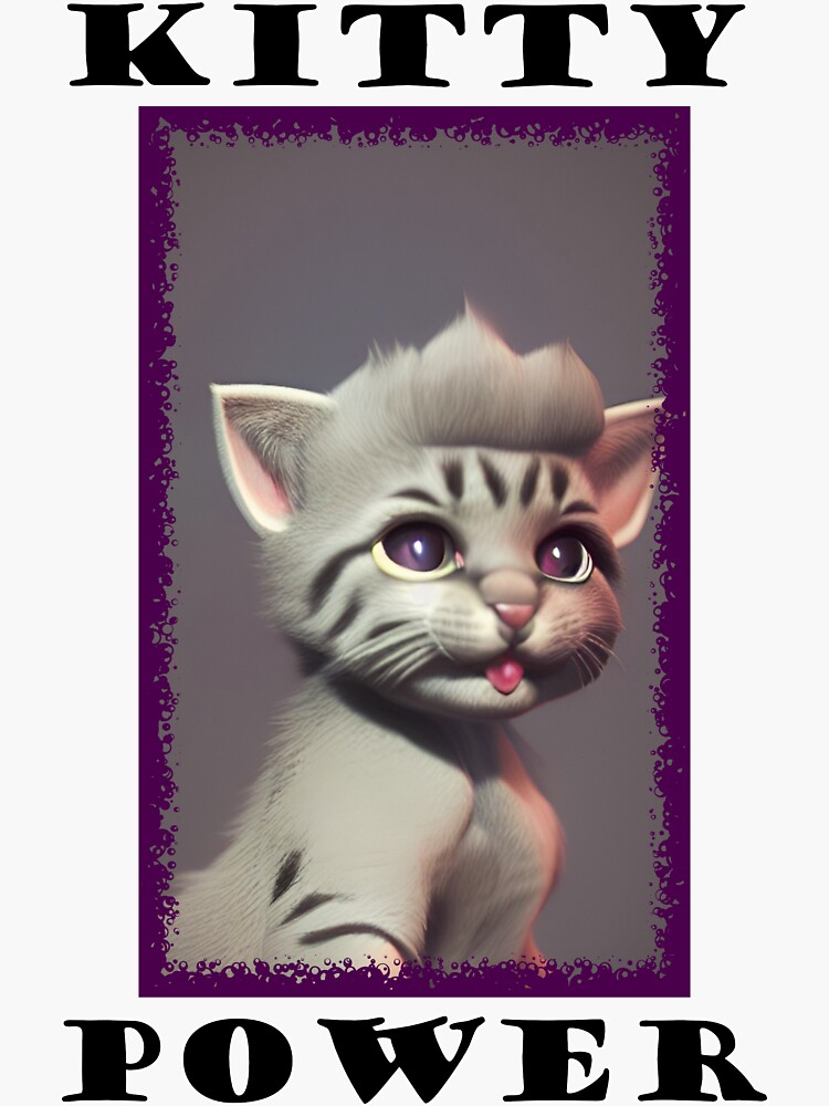 "Kitty Power is Real!" Sticker for Sale by LittleTommyD | Redbubble