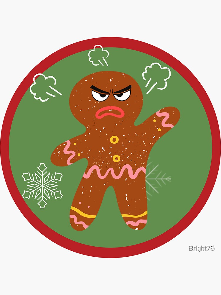 "Angry Gingerbread Man" Sticker for Sale by Bright76 | Redbubble