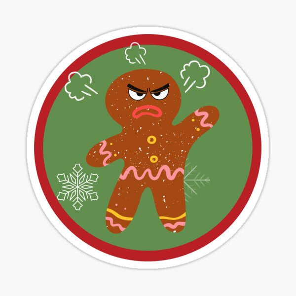 "Angry Gingerbread Man" Sticker for Sale by Bright76 | Redbubble