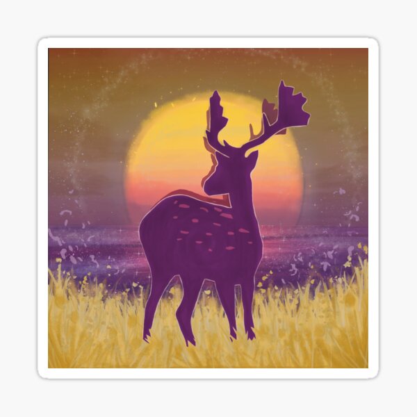 "Sunset Stag" Sticker for Sale by snowydeer | Redbubble