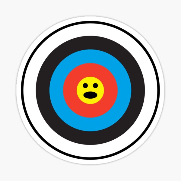 "Little Uh Oh Face Archery Target Emoji Bullseye" Sticker for Sale by ...