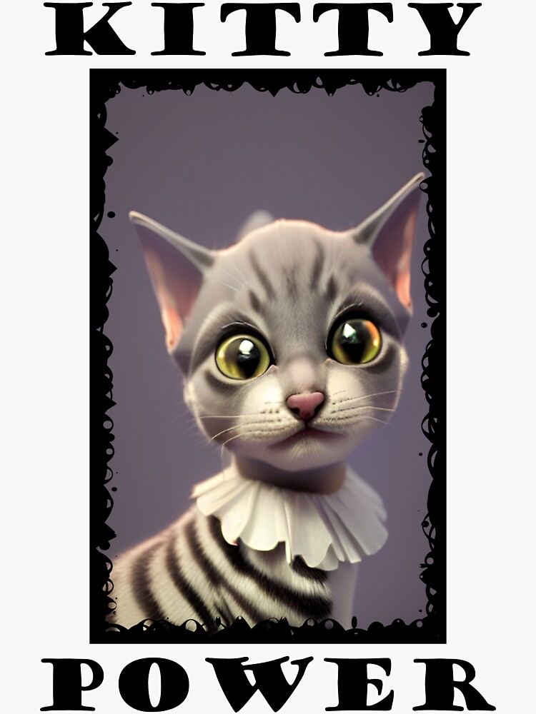"Kitty Power is Real!" Sticker for Sale by LittleTommyD | Redbubble