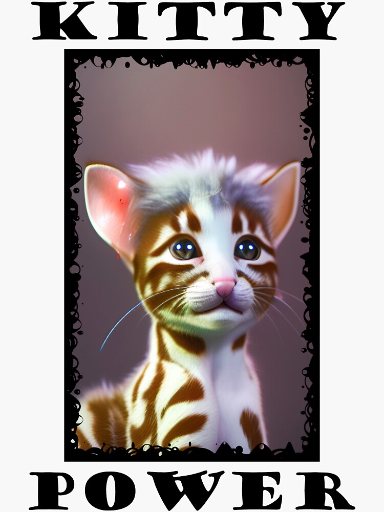 "Kitty Power is Real!" Sticker for Sale by LittleTommyD | Redbubble