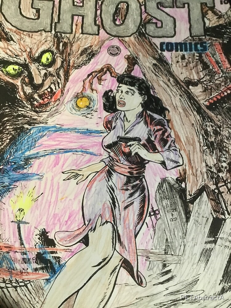 "Vintage Horror Comic Book Cover - Pencil Drawing " Art Print for Sale ...