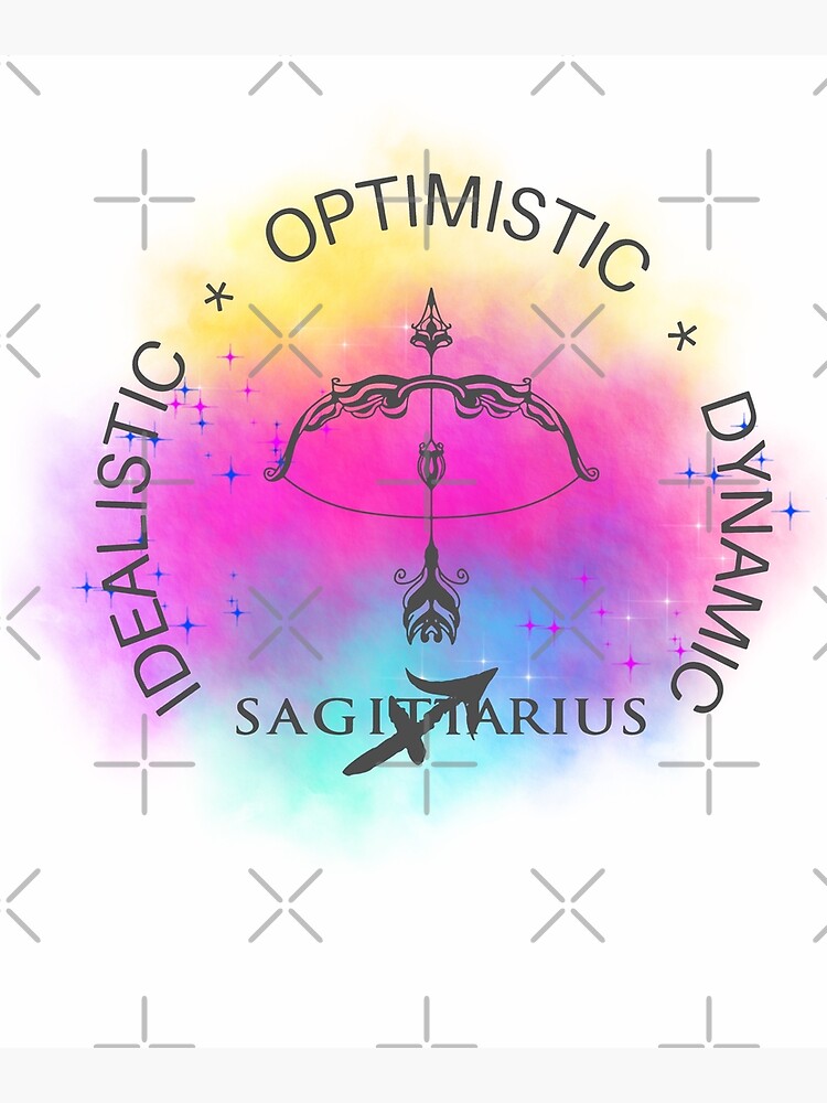"Sagittarius Zodiac traits rainbow background" Poster for Sale by ...