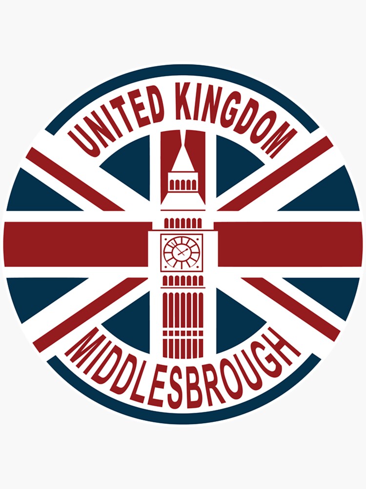 "Middlesbrough United Kingdom UK Union Jack British Flag" Sticker for ...