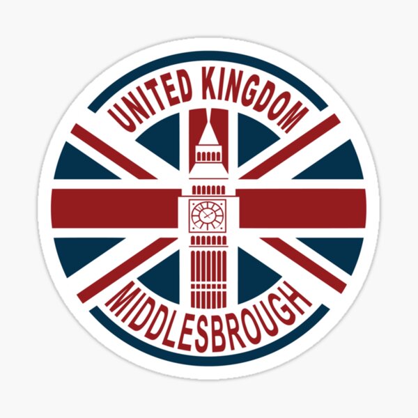 "Middlesbrough United Kingdom UK Union Jack British Flag" Sticker for ...