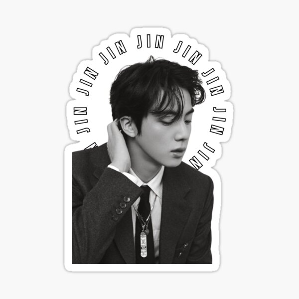 "BTS Jin" Sticker for Sale by BubbleGumDropss | Redbubble
