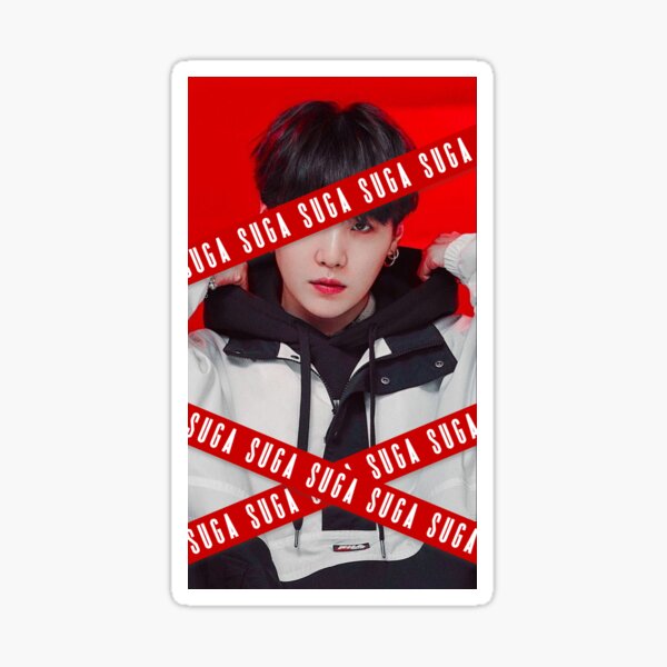 "BTS Suga" Sticker for Sale by BubbleGumDropss | Redbubble