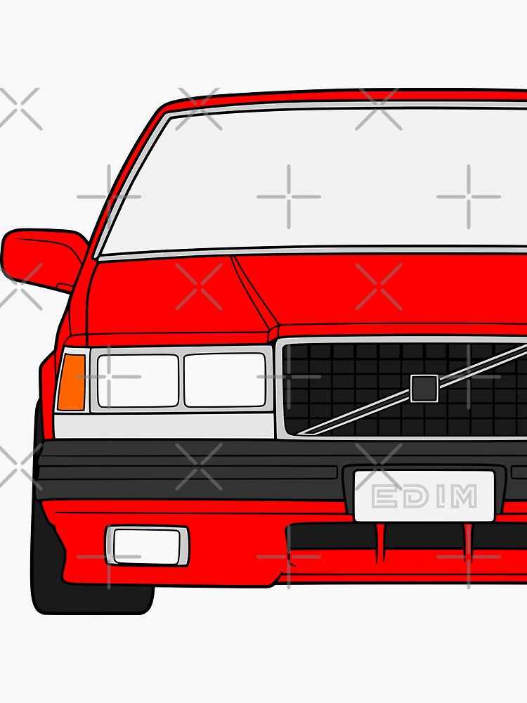 "Volvo 740 760 Turbo USA eggcrate red color" Sticker for Sale by ...