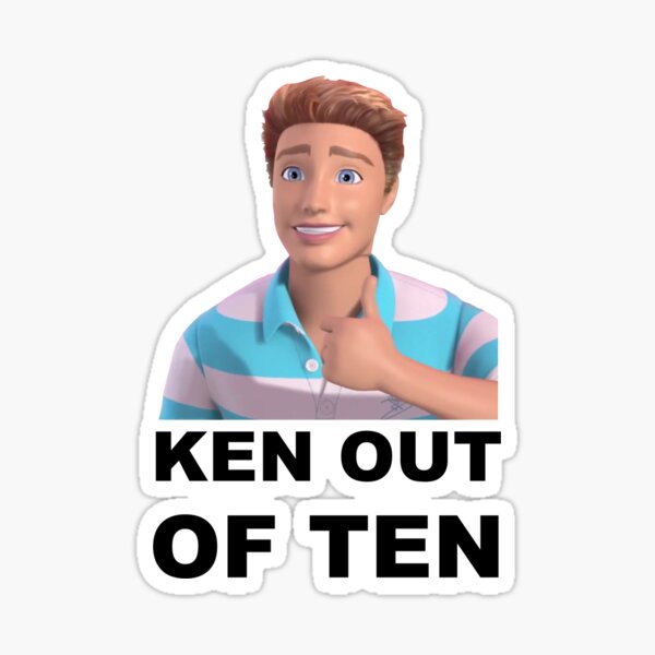 "Ken Out Of Ten" Sticker for Sale by MillieMichelle | Redbubble