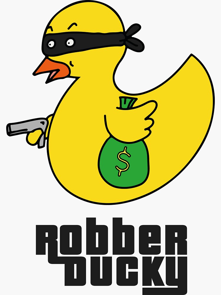 "Robber Ducky" Sticker for Sale by nabanacrafters | Redbubble