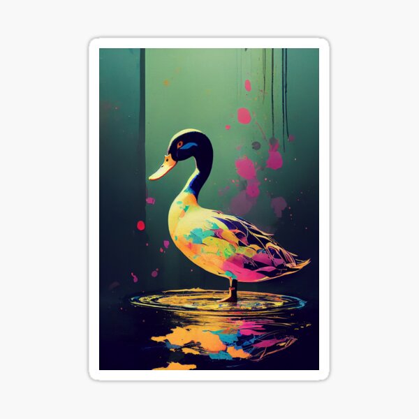 "Concept Golden Duck Acrylic portrait" Sticker for Sale by seneremin ...