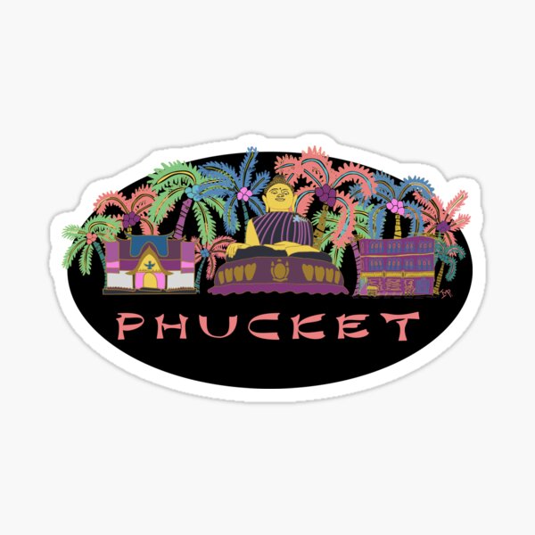 "Neon bright night Phucket Thailand - coral, yellow, purple, blue ...