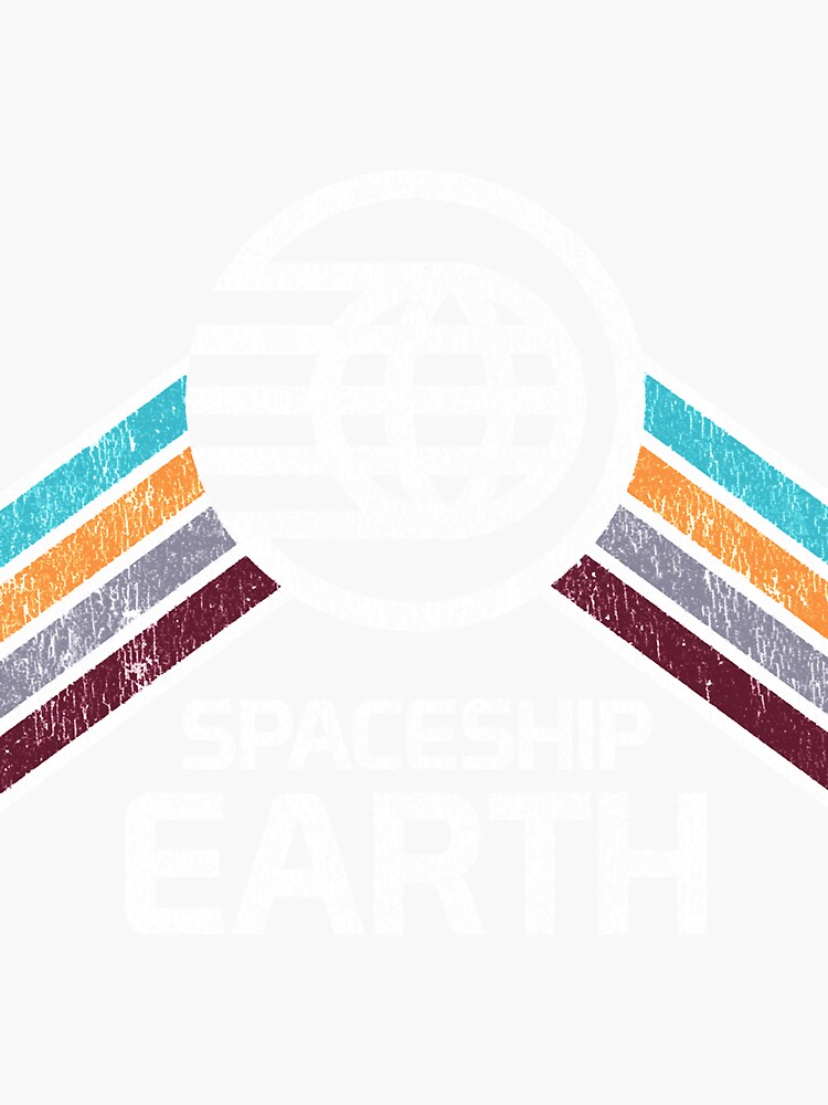"Spaceship Earth Logo in Vintage Distressed Retro Style Essential ...