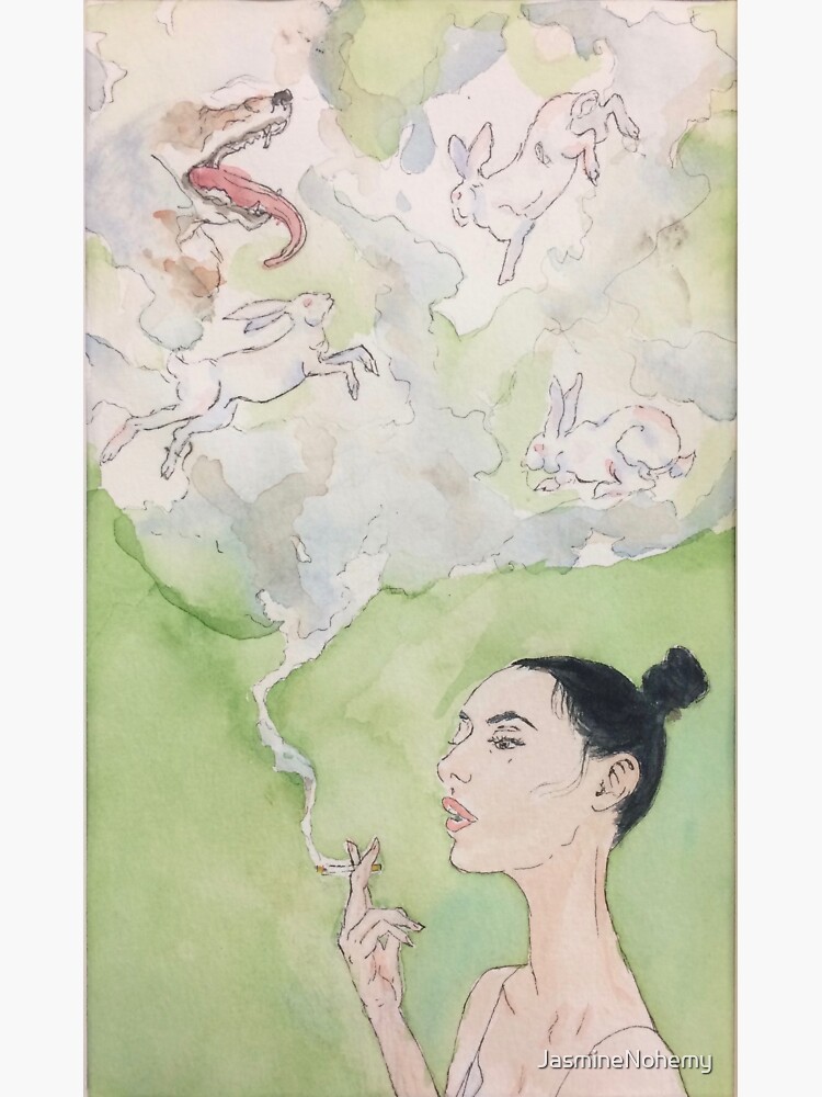 "Smoking Rabbits" Sticker by JasmineNohemy | Redbubble