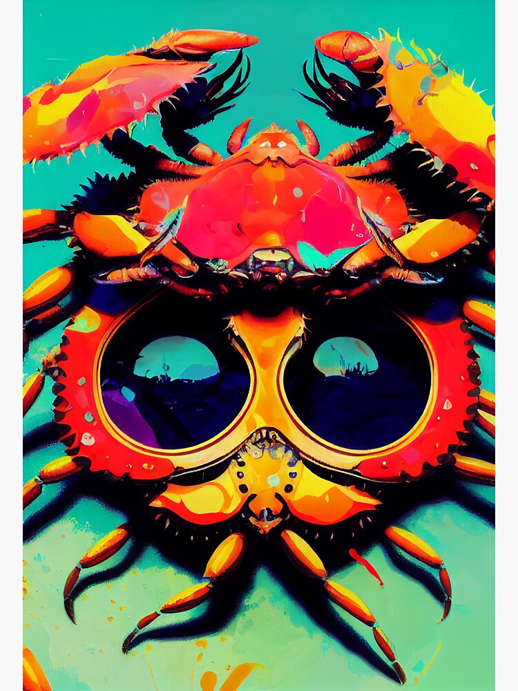 "Acrylic big eye crab paint concept" Sticker for Sale by seneremin ...