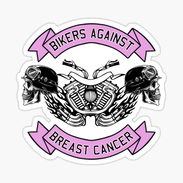 "Skull Bikers Against Breast Cancer Awareness" Sticker for Sale by ...