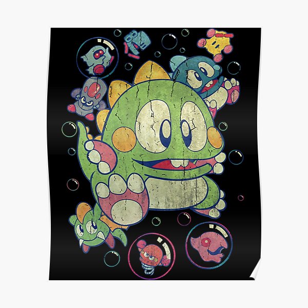 "Bubble Bobble Vintage Action " Poster for Sale by bernasolis | Redbubble